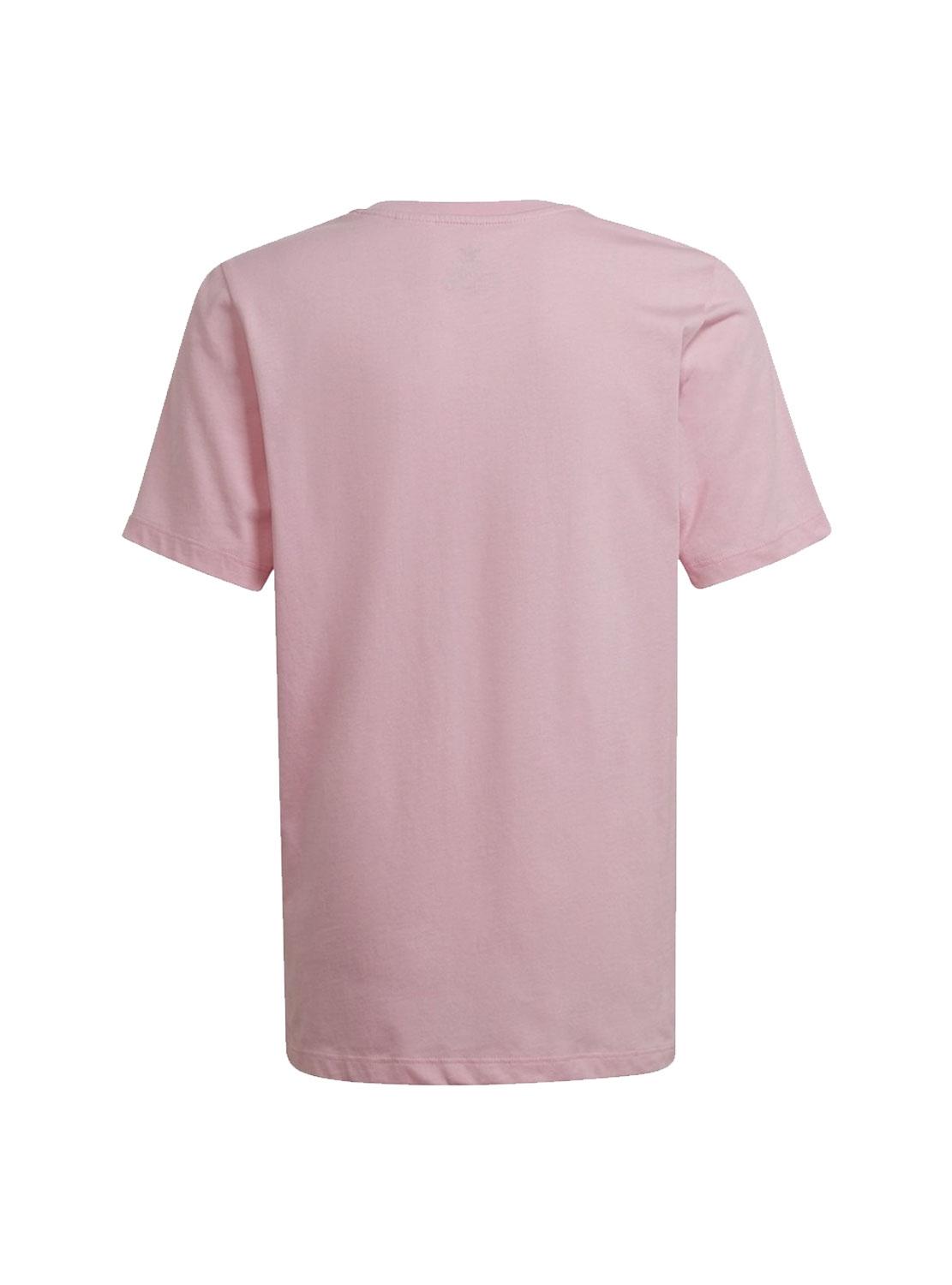 T-Shirt Adidas Logo Flores Rosa para Menina